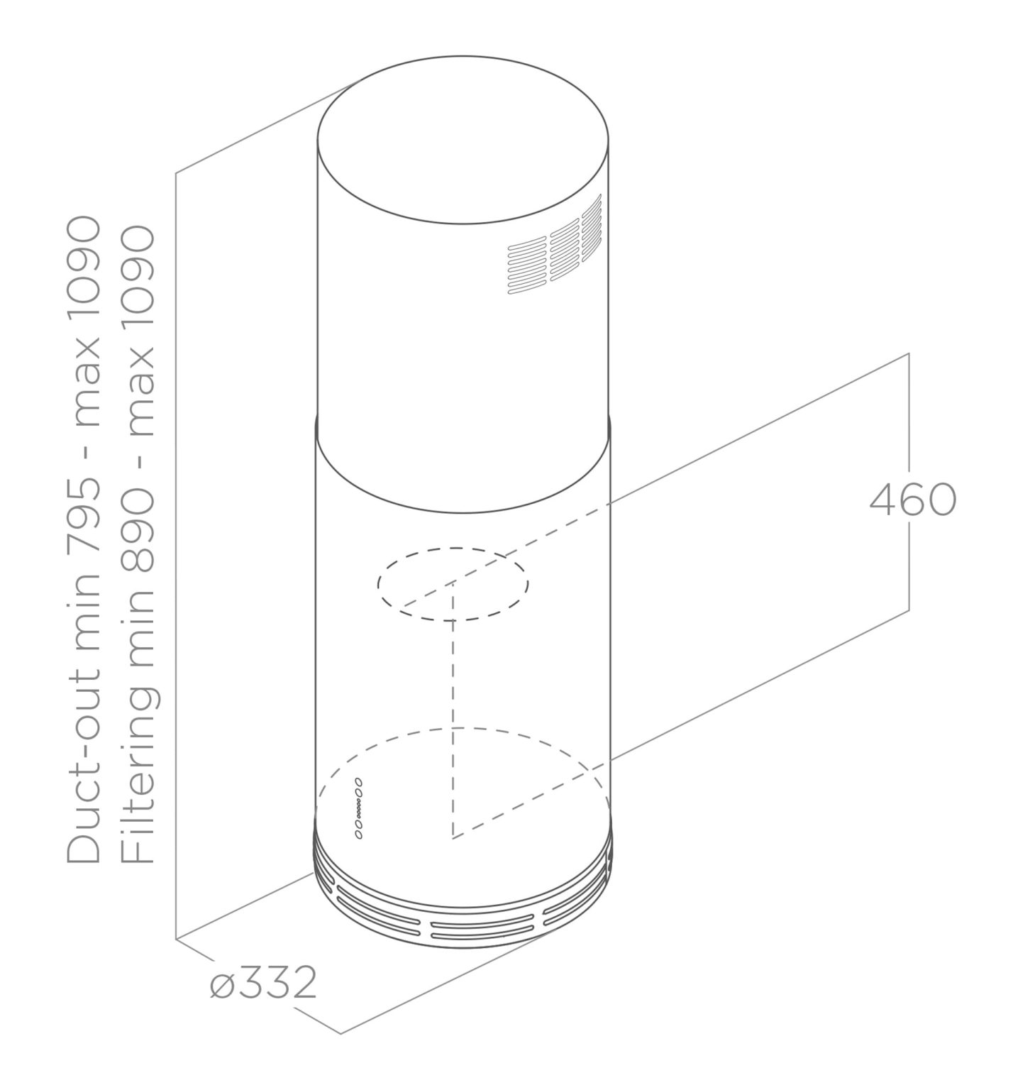 Máy hút mùi đảo Elica Zenith IX/A/33 PRF0183060 - Thiên Vy Home